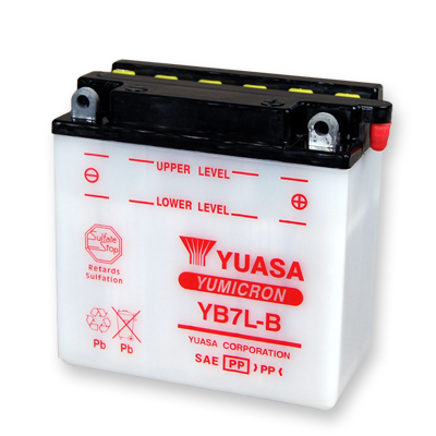 YUASA YB7L-B Motorradbatterie 12V 8,4Ah 75A (CCA EN1) "Yumicron ...