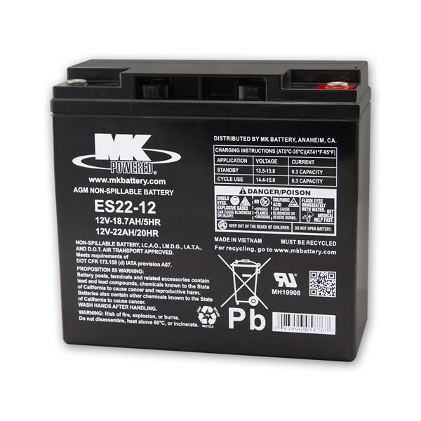MK Battery ES22-12 Antriebsbatterie 12V 22Ah (C20) "Cyclic AGM" | MK Zyklenfest | MK Battery ...