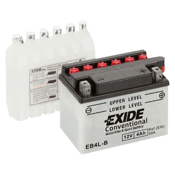 EXIDE EB4L-B/YB4L-B Motorradbatterie 12V 4Ah 50A (CCA EN1) | EXIDE ...