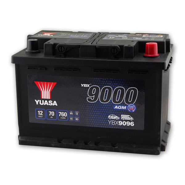 Yuasa YBX9096 - 12V 70Ah AGM Autobatterie | Leistungsstark & Zuverlässig | mehrAmpere